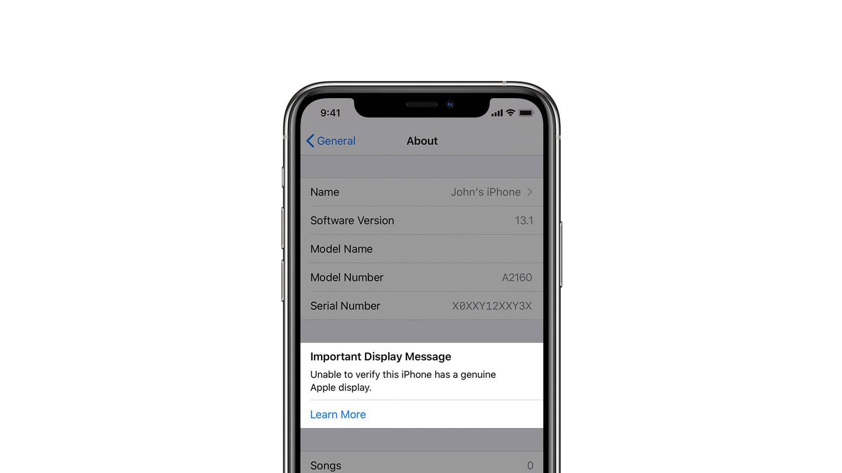 How to decode error messages on a refurbished iPhone?